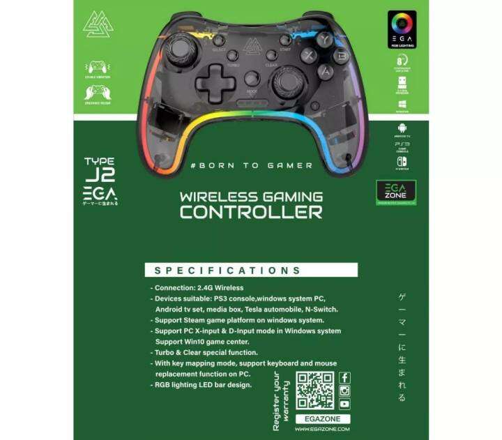 จอยเกม EGA TYPE J2 ใช้งานกับระบบ Xbox360, Windows, PS3 ใน PC ( TYPE J2 ...