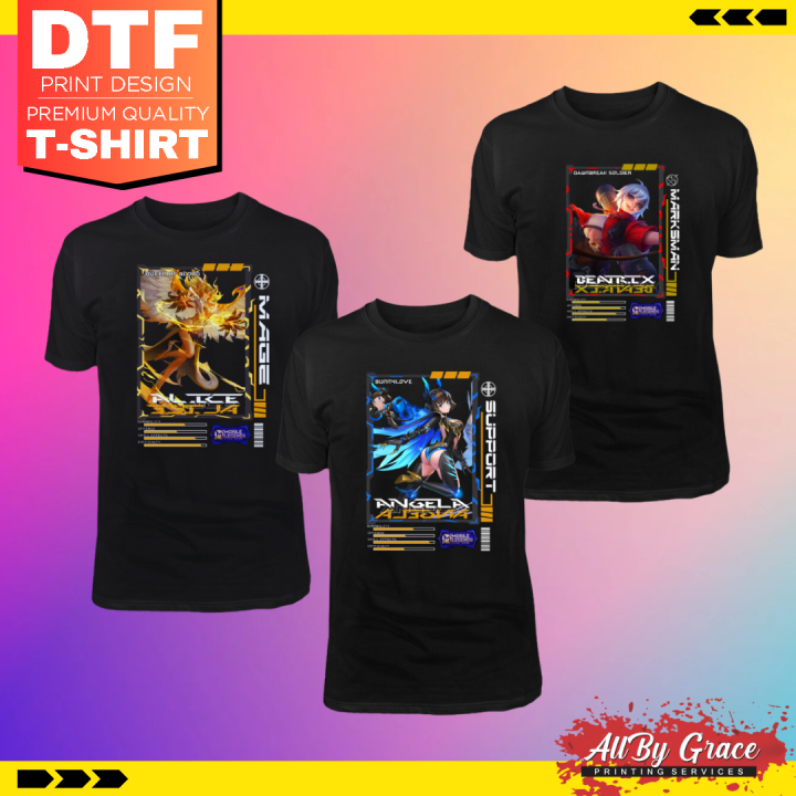 Mobile Legends Design Black T-Shirt DTF print | Lazada PH