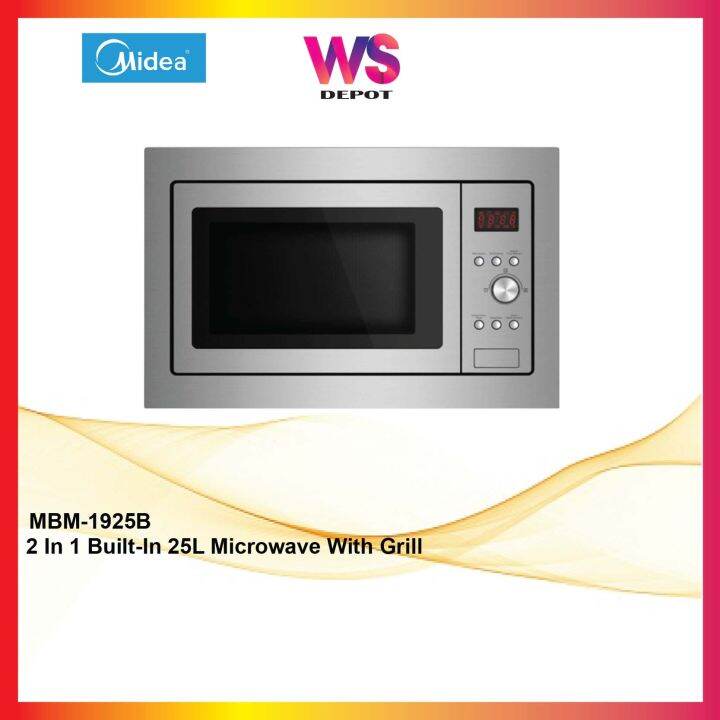 Midea 25L Built in Microwave Oven MBM-1925B with Grill (Pre-Order) | Lazada