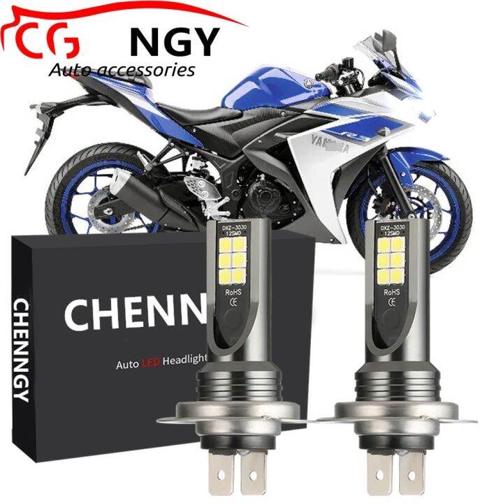 LED Headlight Bulbs For Yamaha YZF-R3 2015 2016 2017 6000K WHITE High ...