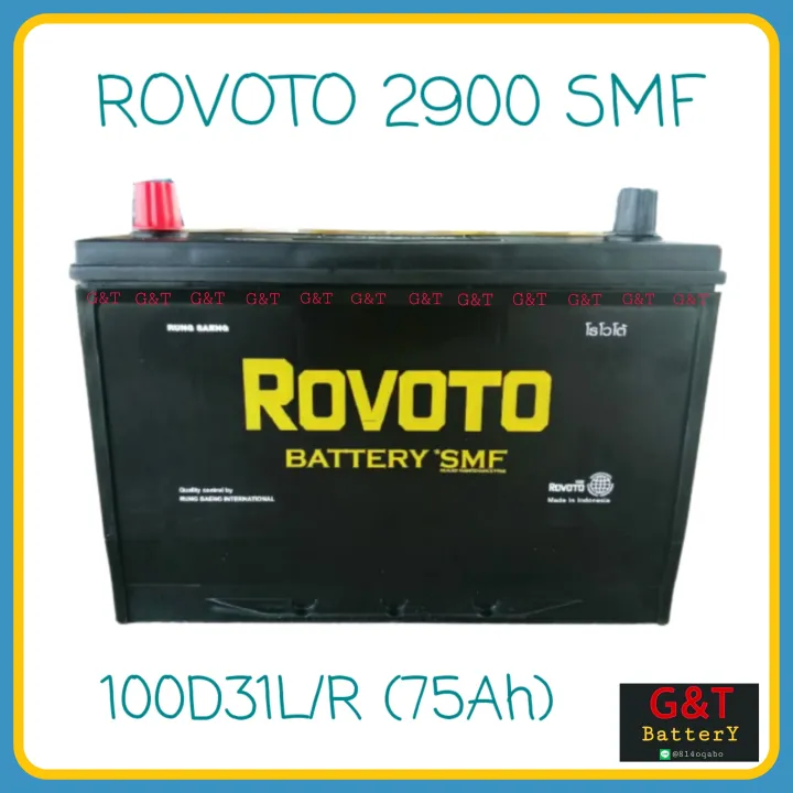 ROVOTO SUPER POWER 2900 SMF (100D31) แบตเตอรี่รถยนต์ 75Ah แบตแห้ง แบต ...