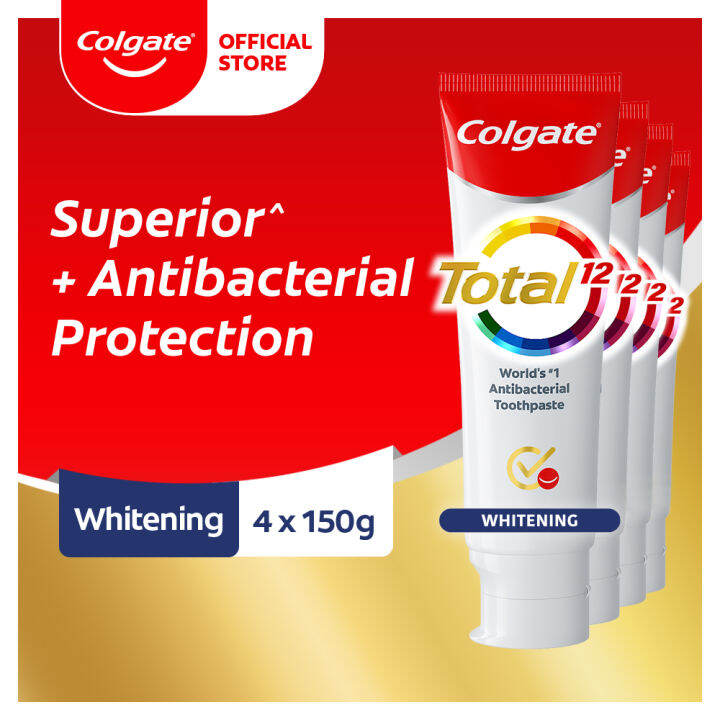 Colgate Total Whitening Multi-benefit Antibacterial Toothpaste 150g ...