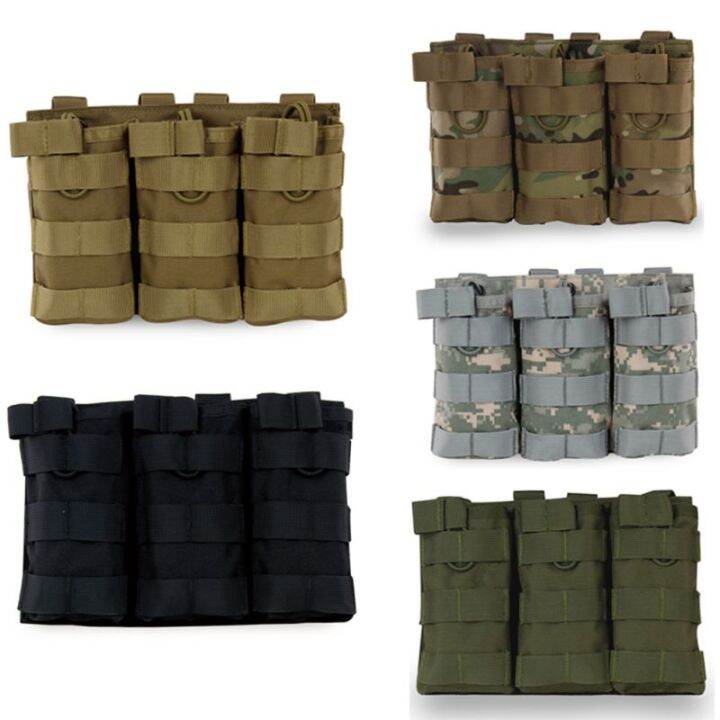 Tactical 5.56 223 Magazine Pouch MOLLE Modular Triple Open Top Tactical ...