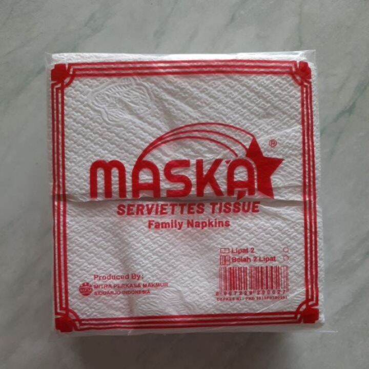 tisu makanan isi 100 hajatan belah 2 prasmanan merek maska dan gren ...