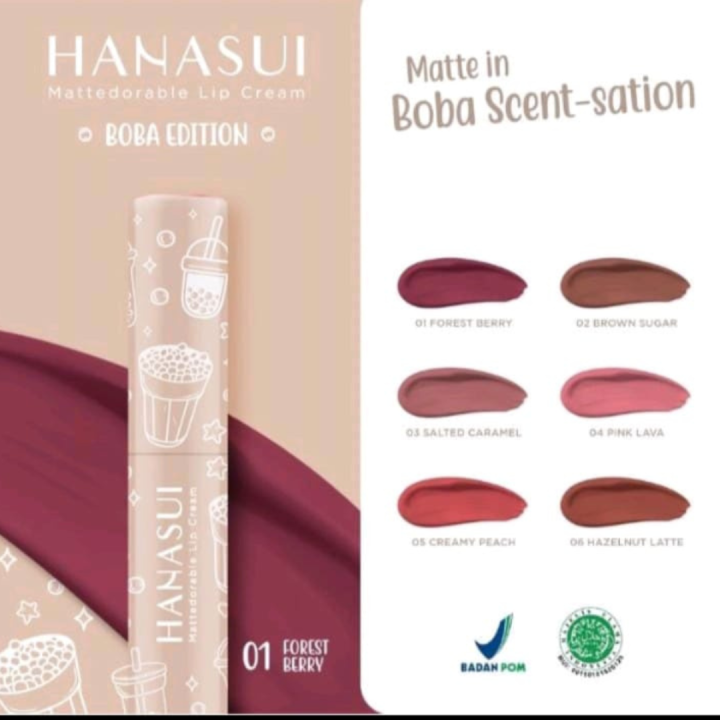 Hanasui BOBA Edition Mattedorable Lipcream - Original - BPOM - 4 gr ...