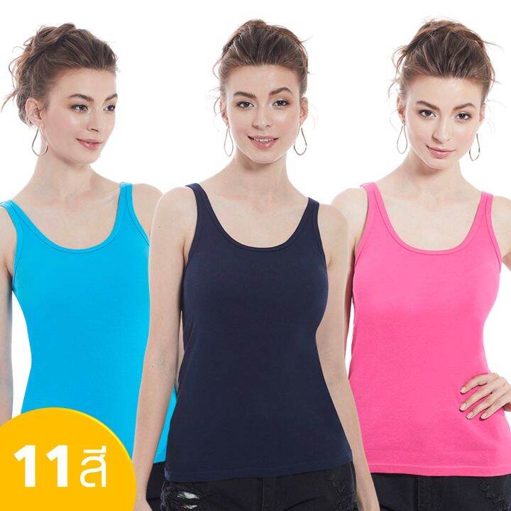 Cherilon เชอรีล่อน เสื้อกล้าม เสื้อแขนกุด ผ้าฝ้าย เกรดดี Cotton 100% ไร้ตะเข็บข้าง เนื้อนุ่ม ไม่ ...