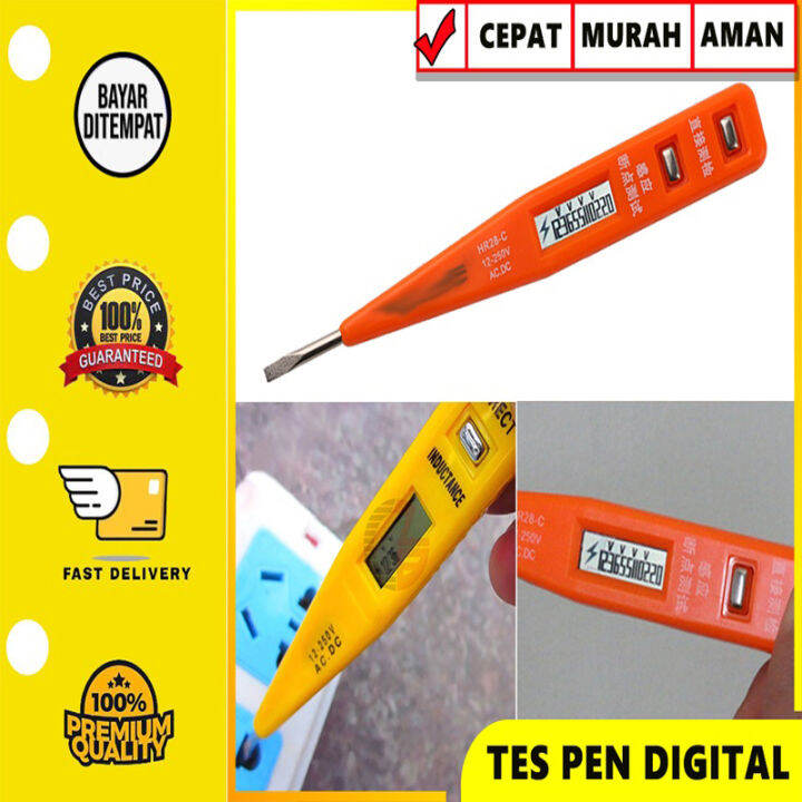 [BISA COD] DIGITAL TEST PEN TES PEN TESPEN DIGITAL 12-250V AC DC DENGAN ...