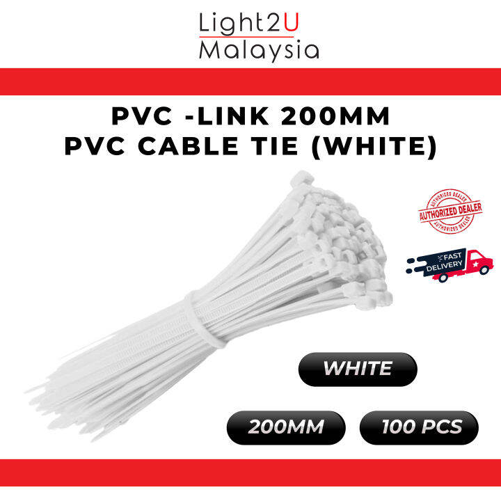 PVC -LINK 200MM PVC CABLE TIE (WHITE) - 100pcs | Lazada