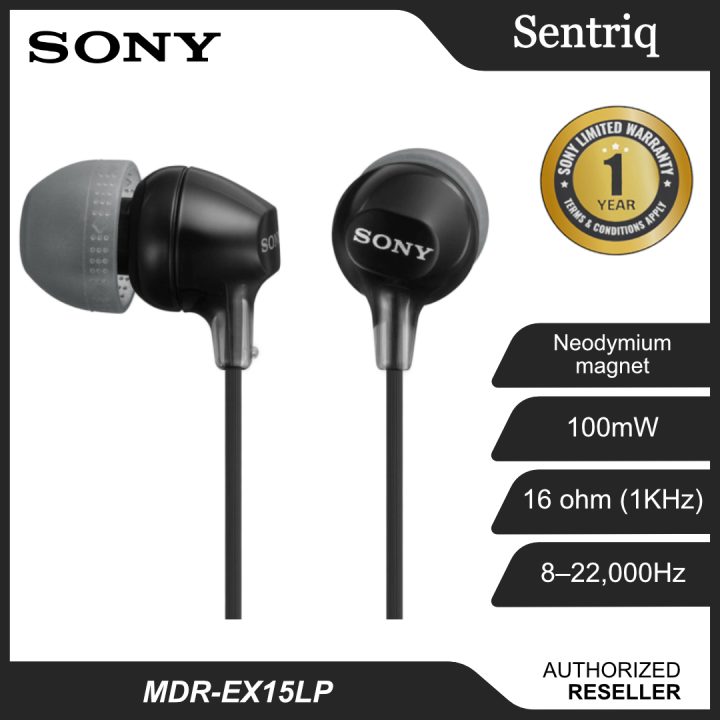 Sony MDR-EX15LP Black In-Ear Headphones MDR-EX15LP/B (Original) 1 Year ...
