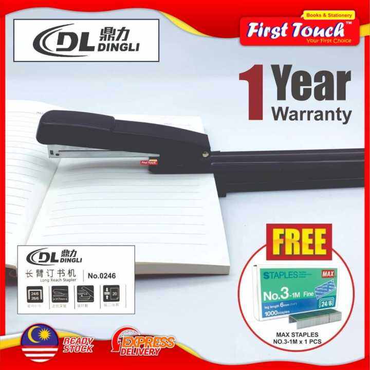 DINGLI 0246 Long Arm Book Repairing Stapler Desktop Stapler 24/6 or 26/ ...