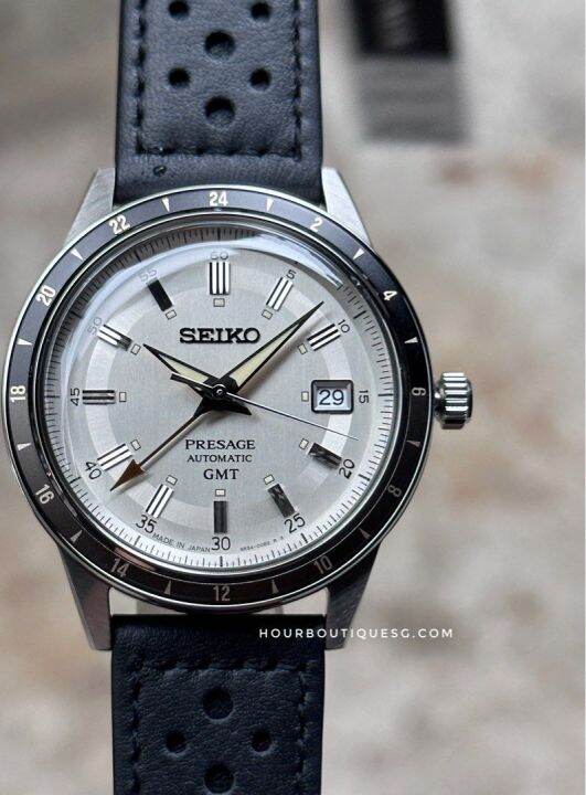 Brand New Seiko Presage GMT 60s Style Silver Dial Automatic Watch ...