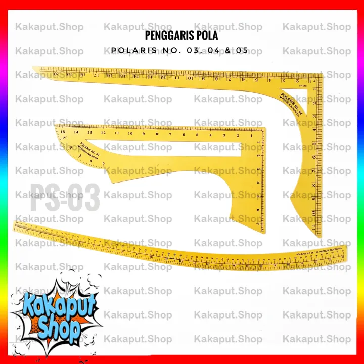 Penggaris Pola Jahit Polaris No. 3, 4, 5 ( JUMBO ) | Lazada Indonesia