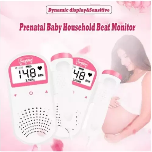 Fetal Doppler Heartbeat Detector Portable Pregnant Baby Ultrasound ...
