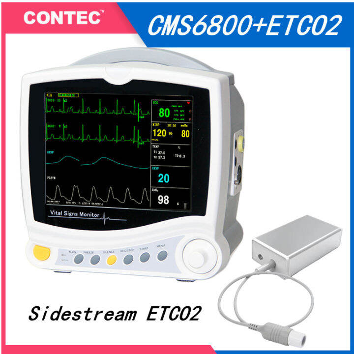 CONTEC CMS6800 Cardiac Patient Monitor ICU Vital Signs 8" Color LCD ECG ...