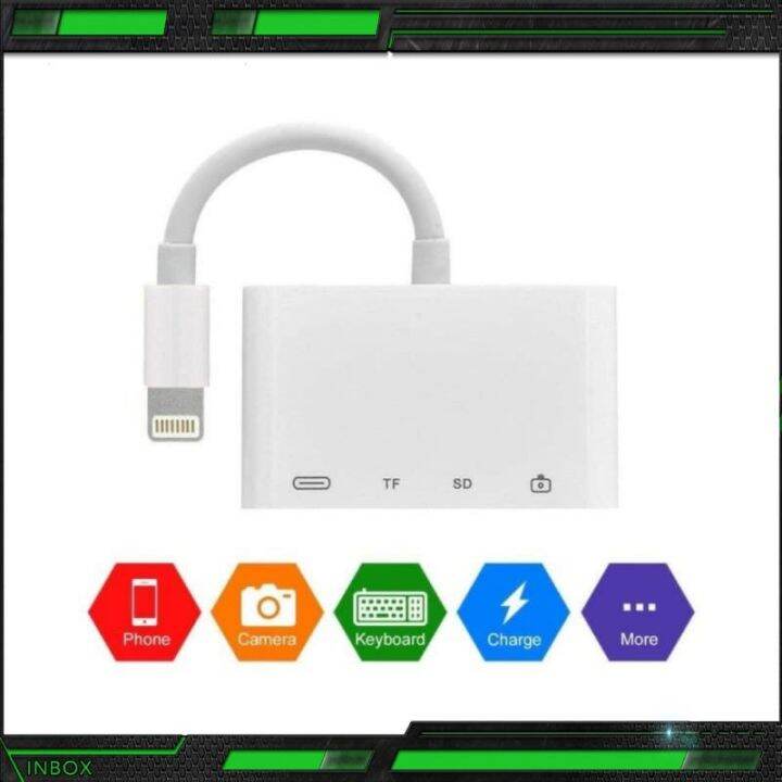 Lightning to SD Card Reader, 4in1 Lightning to USB Camera Card Reader ...