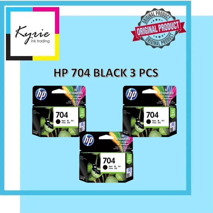 HP 704 Black Original Ink Advantage Cartridge Set of 3pcs (CN692AA ...
