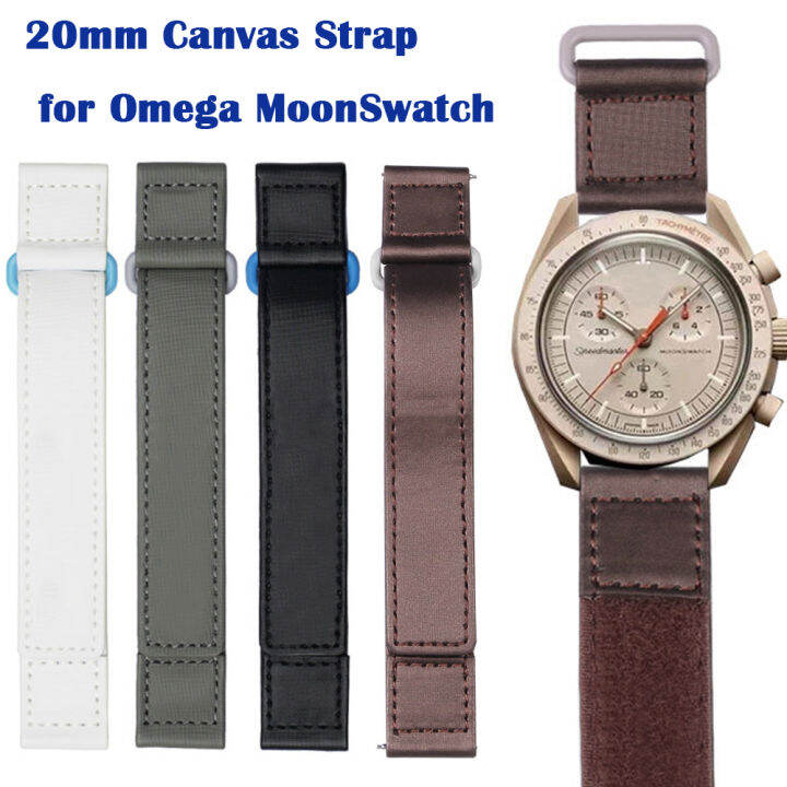 Quick Release 20mm Canvas Watch Band for Omega MoonSwatch Strap for ...