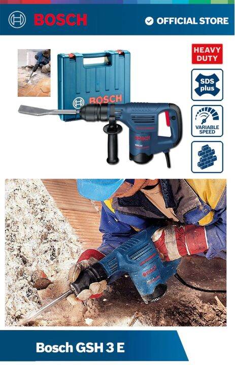 Bosch GSH 3E 650W 3.7kgs SDS-Plus Demolition Hammer | Lazada
