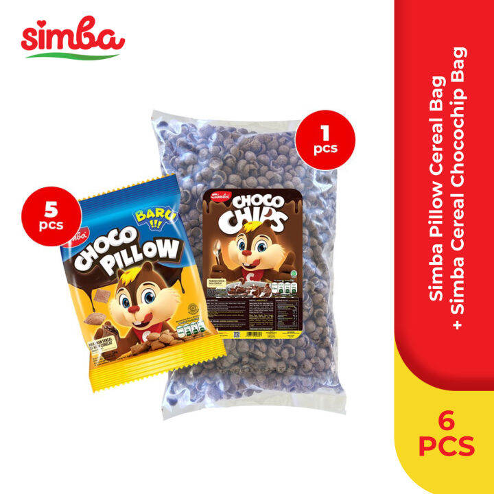 Cereal Simba - Choco Pillow Cereal Bag 5 + Choco Chips Bag 1 kg ...