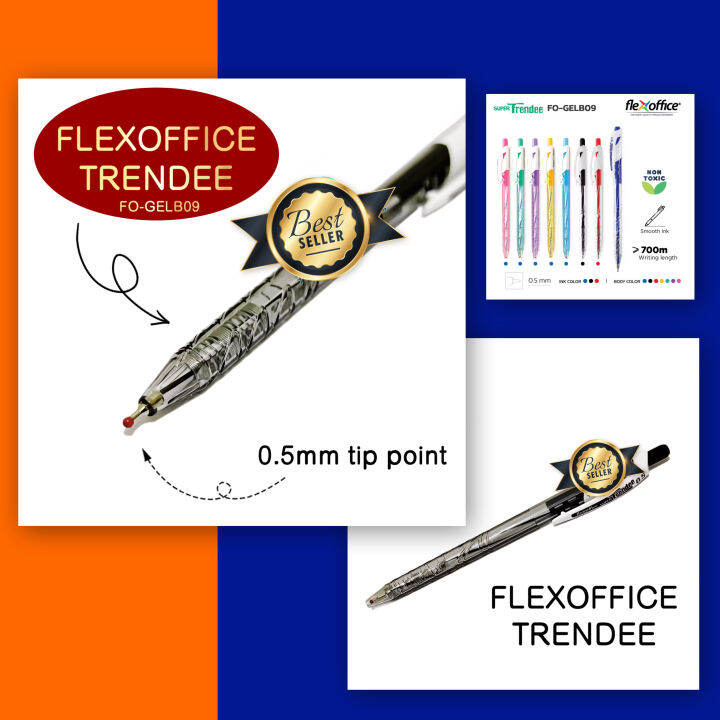 FlexOffice Trendee Retractable Ballpoint pen 12 pieces per box | Lazada PH