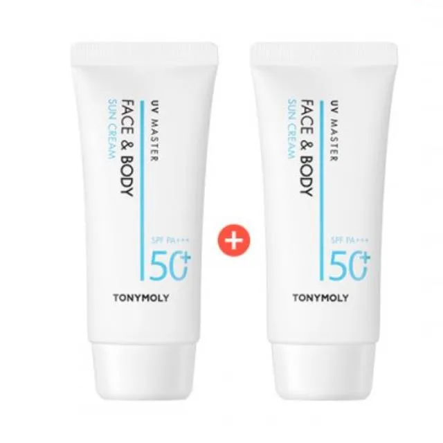 TONYMOLY UV MASTER FACE AND BODY SUN CREAM Moisturizing Sunscreen SPF50+ PA+++ 80ml 1+1 2EA SET ...