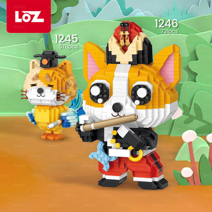 LOZ IDEAS Mini Block Fox Cat Kitten Animal Series Cute Cartoon ...