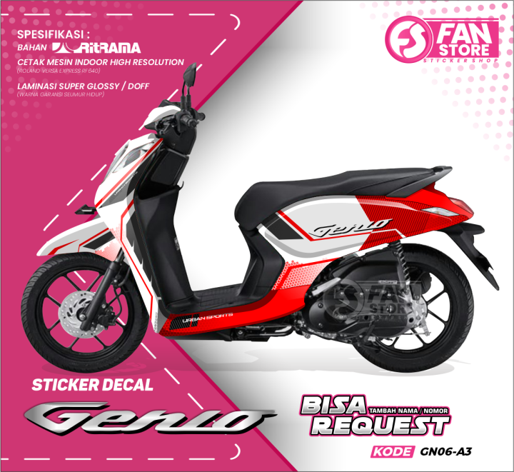 Decal Honda Genio Fullbody - Sticker Decal Genio Full Body - Striping ...