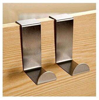 2 Pc Back Door Hook Stainless Steel Kitchen Cabinet Clothes Hanger ...