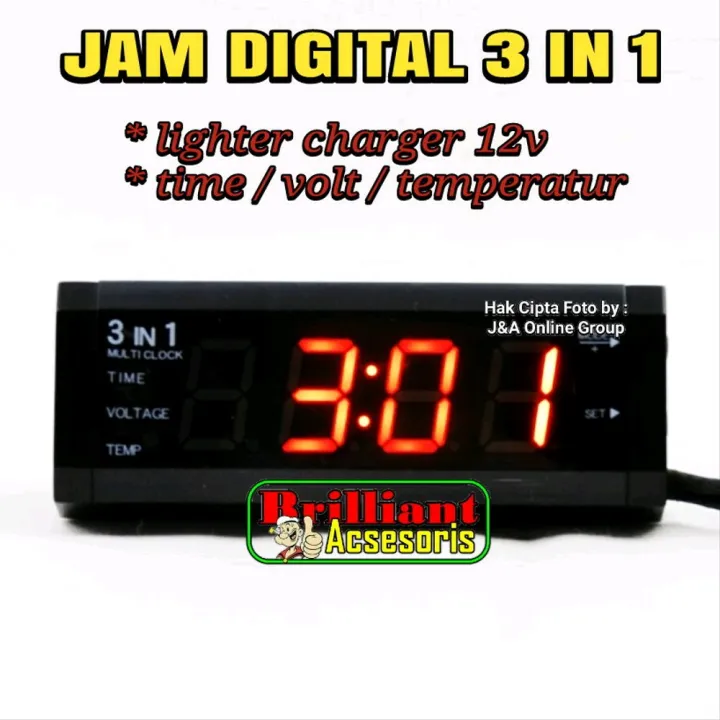 Car Clock - Jam Digital Mobil Universal Lighter | Lazada Indonesia