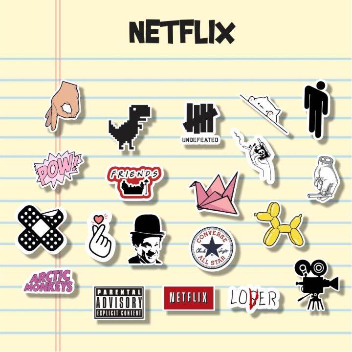 NETFLIX STICKER STIKER DINDING TUMBLR CASE HANDPHONE HP LAPTOP ...