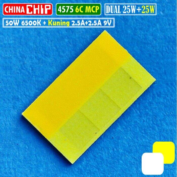 Chip LED 4575 50W 6C Dual Kuning Putih MCP 7545 BiLED Laser RTD AES 9V ...