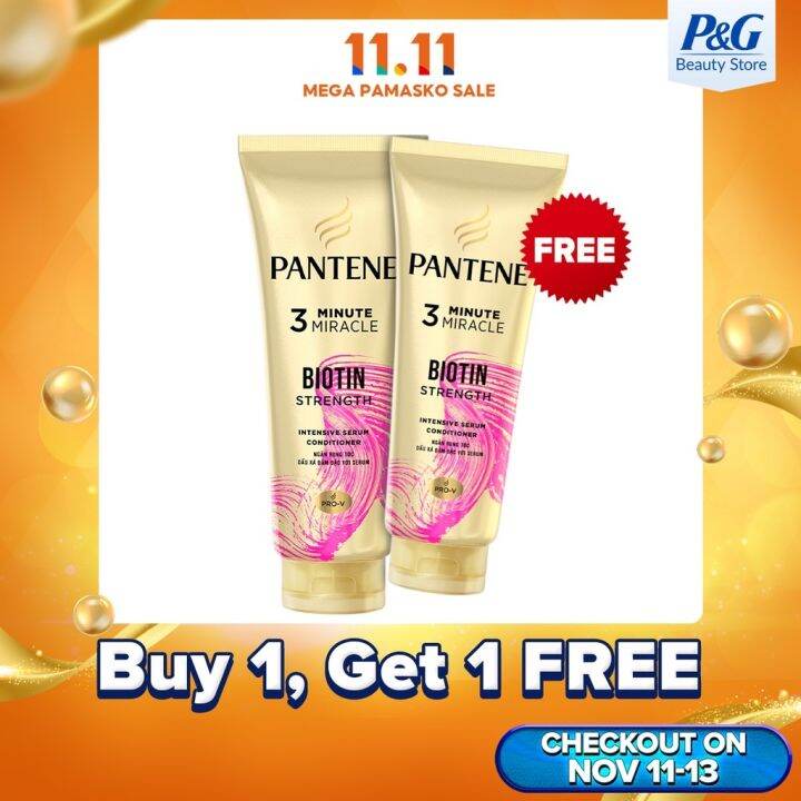 Pantene Biotin Strength Pro-V 3 Minute Miracle Conditioner [Hair Fall ...
