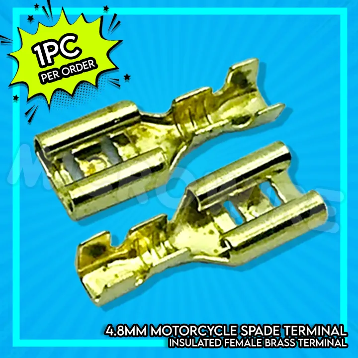 4.8MM Motorcycle Insulated Spade Terminal Female Brass Crimp ( Per ...
