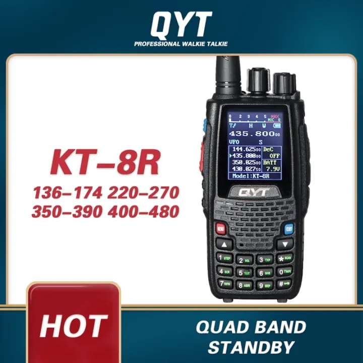 QYT Quad Four 4 Band 220-270 350-390 Handheld KT-8R KT8R Walkie Talkie ...