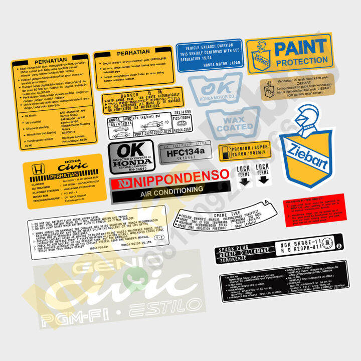 Sticker Civic Genio Estilo Set | Lazada Indonesia