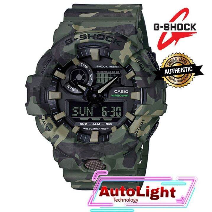 G SHOCK ORIGINAL GA-700 CM-3A / GA700 / GA700 AUTOLIGHT CAMOUFLAGE SERIES DUAL-TIME Navy U.S ...