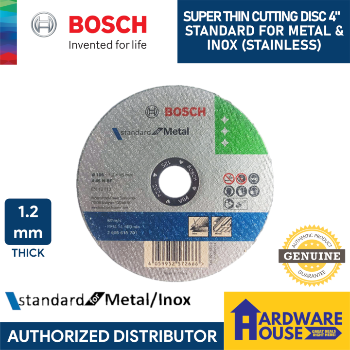ORIGINAL Bosch Super Thin Cutting Disc 4" Standard For Metal & INOX ...