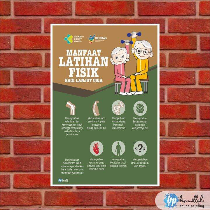 Poster Kesehatan Manfaat latihan fisik lanjut usia | Lazada Indonesia