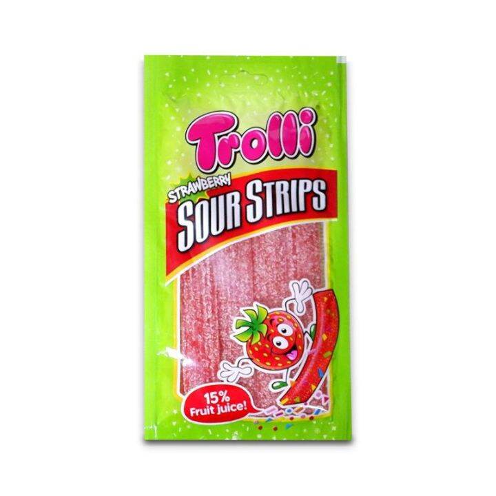 Trolli Sour Strips Strawberry Gummi Candy -85g | Lazada PH