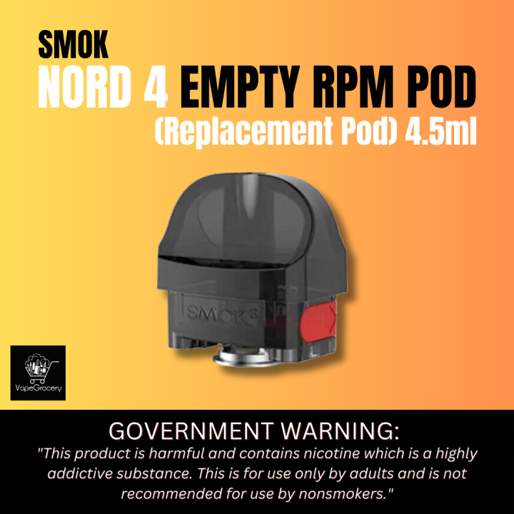 LEGIT AUTHENTIC SMOK NORD 4 EMPTY RPM POD (Replacement Pod) 4.5ml- Vape ...
