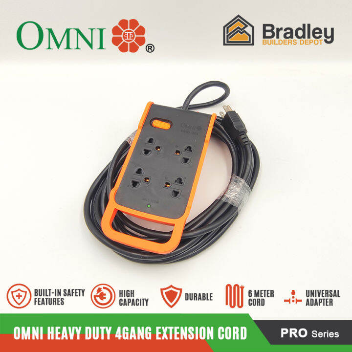 Omni Heavy Duty 4gang Extension Cord WRO204 (6 meters) | Lazada PH