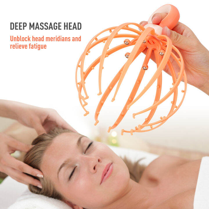 1PC Anti-Stress Octopus Head Massage Tool SPA Neck Body Massager Relax ...