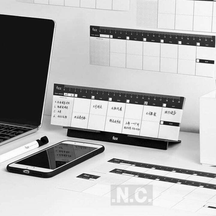 FIZZ Desk Weekly Pad To do List Memo Open dated Notepad Blank Grid ...