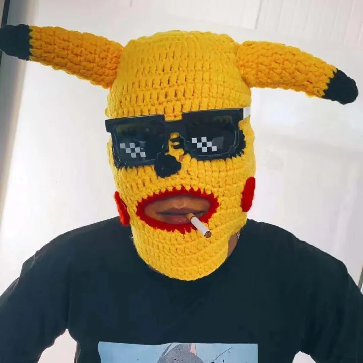 Wacky Pikachu nightclub artifact fish head mask web celebrity hot style ...