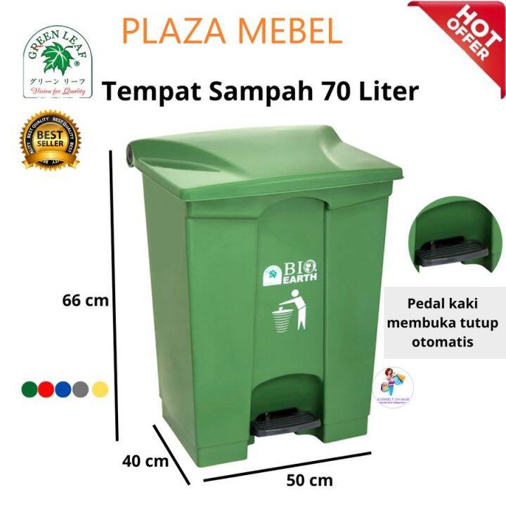TEMPAT SAMPAH Injak BIO 70 LITER GREEN LEAF - DUST BIN | Lazada Indonesia