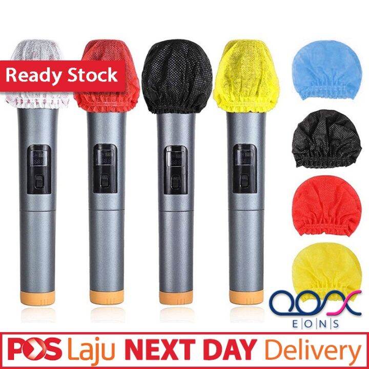100% HYGIENE 💖 2pcs / Pack Non Woven Disposable Mic Cover Cap Recording ...