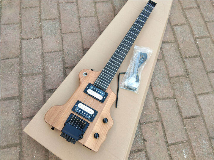 New 6 Strings Headless Electric Guitar,Matte Natural Ash Body&Maple ...