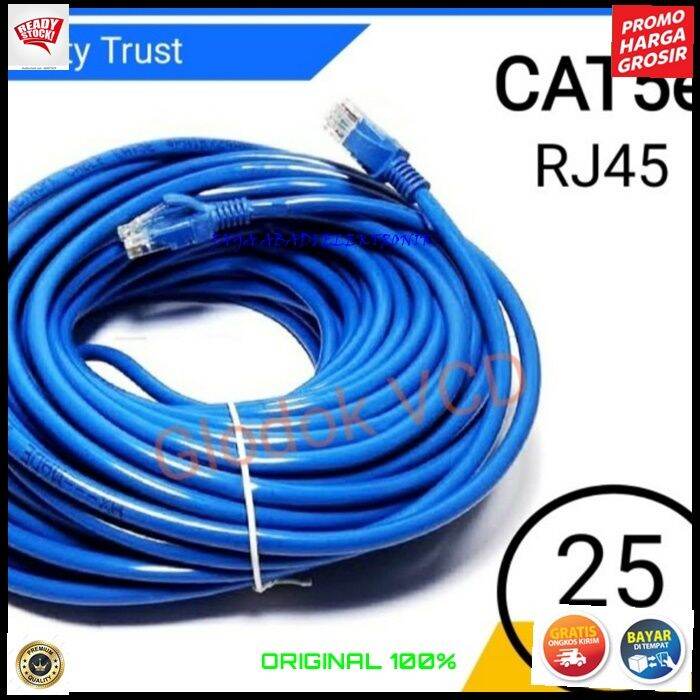 ORIGINAL KABEL LAN RJ45 25 METER CAT5 UTP INTERNET WIFI HOTSPOT ...
