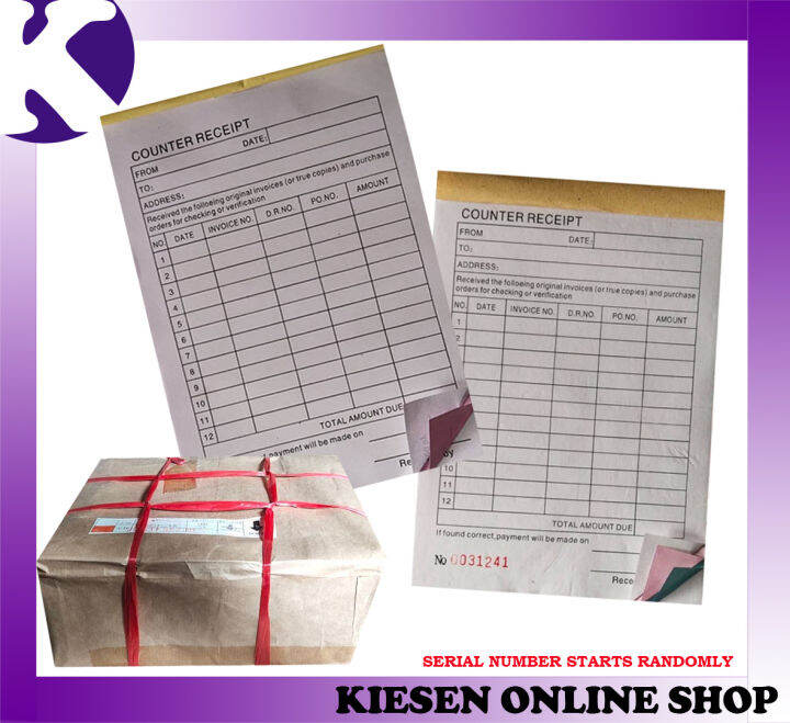 Counter Receipt carbonized 2 PLY or 3 PLY portrait (7x5inches) BULK ...