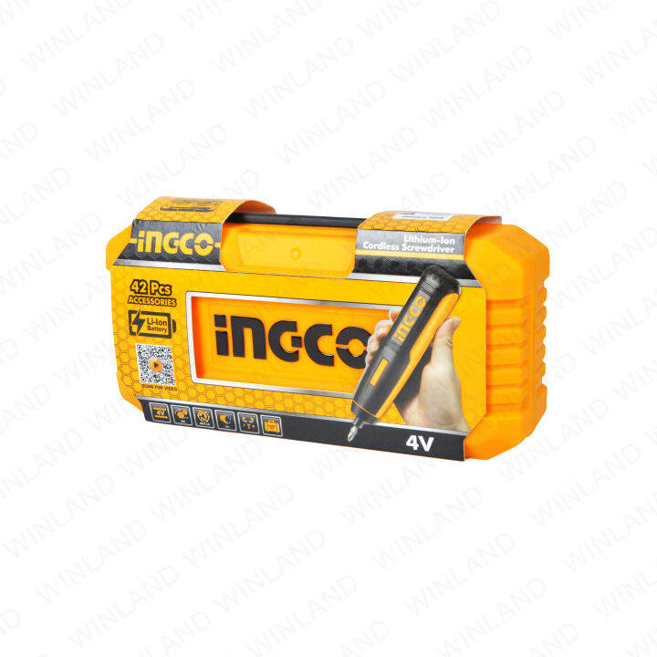 INGCO Lithium-Ion Cordless Screwdriver Set Portable Rechargeable Tool ...